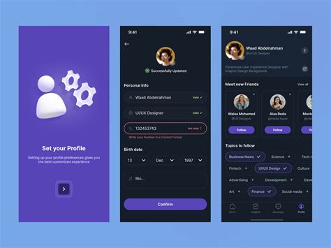 Setting Profile Flow Ui Design Behance