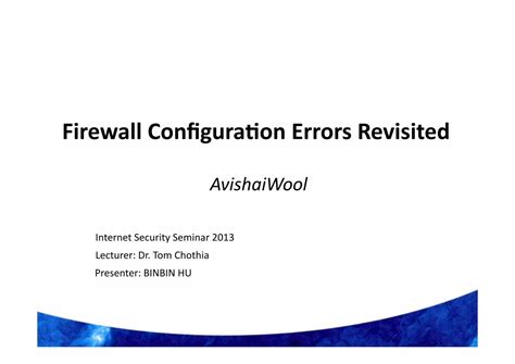 Pdf Firewall Configuration Errors Revisited 1 Dokumentips