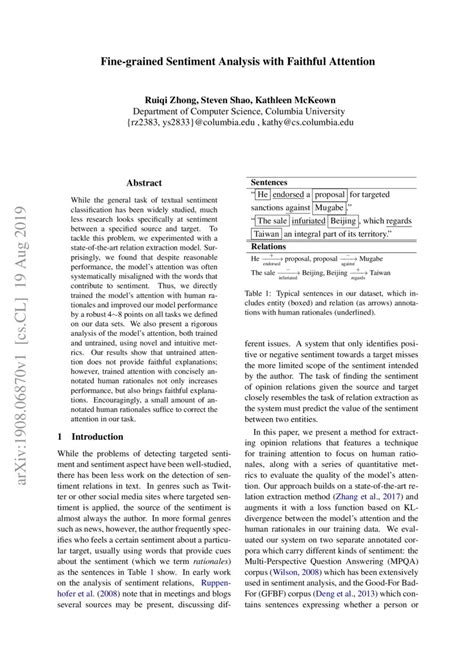 Fine Grained Sentiment Analysis With Faithful Attention Deepai