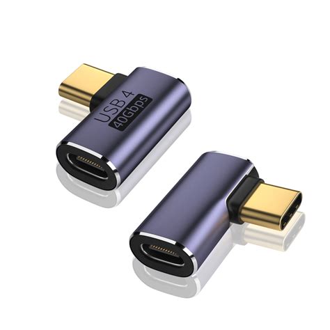 Vcom Usb C 90 Degree Adapter 40gbps 100w Pd 2 Pack