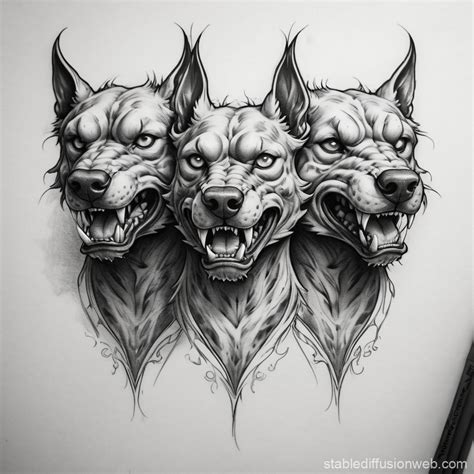 Cerberus Tattoo Sketch Dark Mythology Ink Designs And Meaning