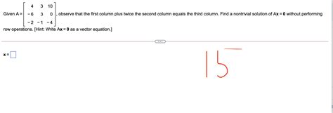 solved 4 3 10 given a 6 3 observe that the first column