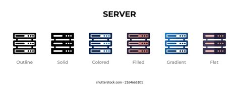 Server Icon Different Style Server Vector Stock Vector Royalty Free Shutterstock