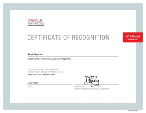 Marzouki Rihab Ocjp® Csm® On Linkedin Oracle Certified Professional Java Se 8 Programmer Ii