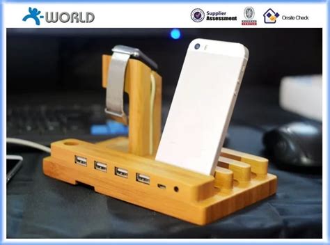 Wooden 4 In 1 Usb Port Micro Hub Charging Stand Station Buy Wooden Charging Stand Station Usb