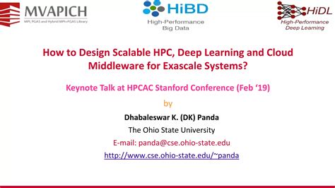How To Design Scalable Hpc Deep Learning And Cloud Middleware For