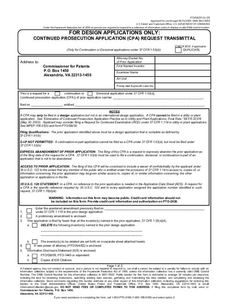 Uspto Pto Sb 29 Application Fill Out And Sign Online Dochub