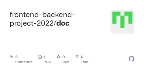 Github Frontend Backend Project 2022doc