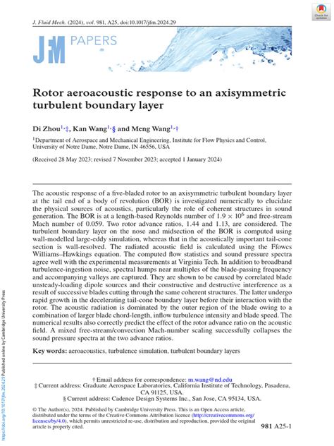 Rotor Aeroacoustic Response To An Axisymmetric Tur Pdf Boundary Layer Reynolds Number