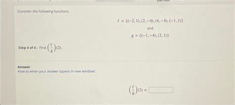 Solved Consider The Following Functions Step 4 Of 4 Find Chegg