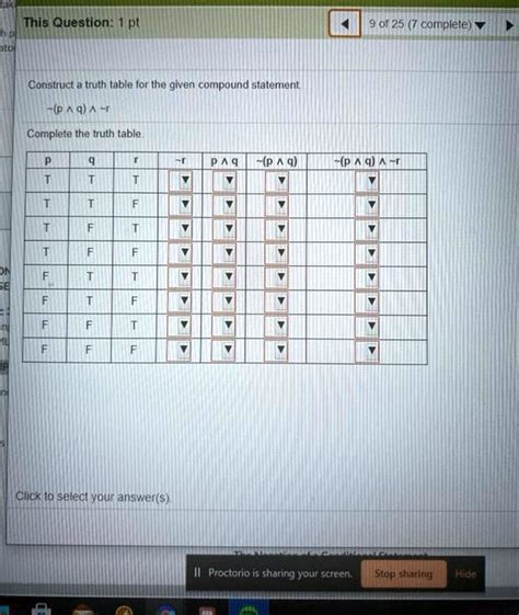 Solved This Question Or 25 7 Complete Construct Truth Table For The