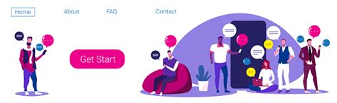 디지털 장치에서 채팅 응용 프로그램을 사용하여 인종 사람들을 혼합 소셜 네트워크 채팅 버블 통신 개념 스마트 폰 화면 온라인 모바일 응용 프로그램 전체 길이 수평 배너