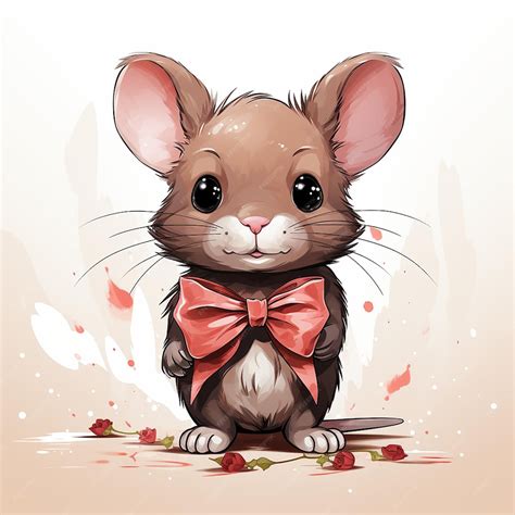 Premium Photo Adorable Rat Cute Rat With A Brown Bow