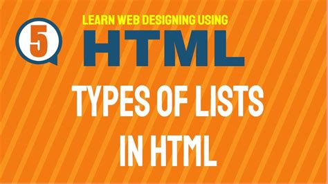 Html Lists Ordered Unordered Definition And Nested Urduhindi Youtube