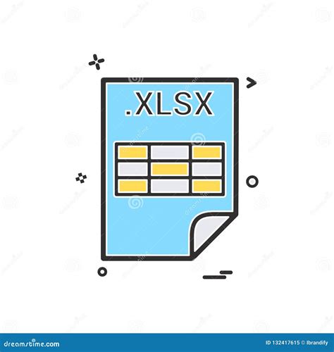 XLSX Application Download File Files Format Icon Vector Design Stock Vector Illustration Of