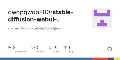 GitHub Qwopqwop Stable Diffusion Webui Promptgen Danbooru Stable Diffusion Webui Promptgen