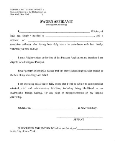 Sworn Affidavit Example Underlasopa