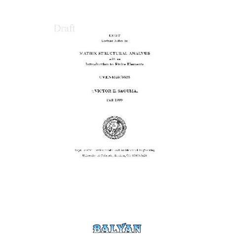 دانلود کتاب Matrix Structural Analysis And Introduction To Finite Elements بلیان