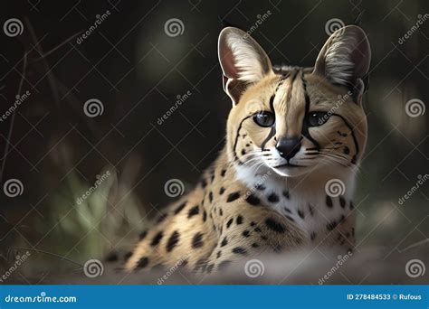 Serval Also Known As Tierboskat Or Leptailurus Serval Is A Wild Cat