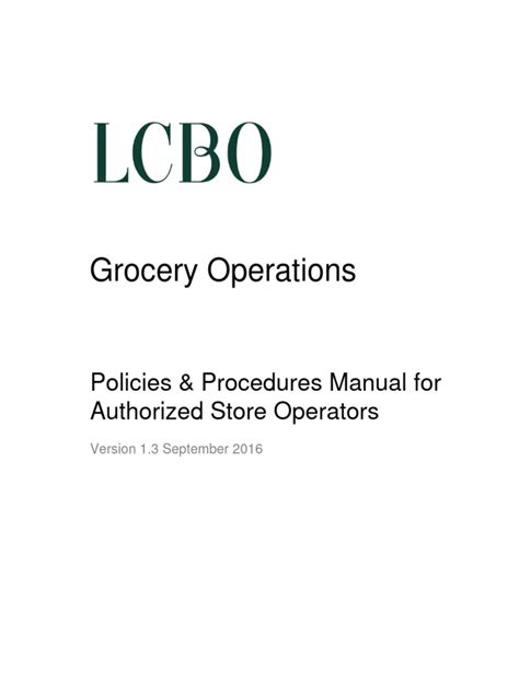 Silotipsgrocery Operations Policies Procedures Manual For Authorized Store Operators Pdf