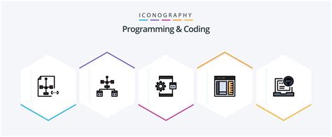 Programming And Coding 25 Filledline Icon Pack Including Develop Browser Develop Process