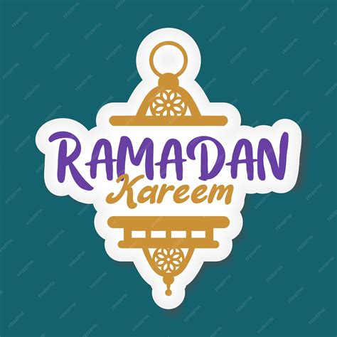 Premium Vector Ramadan Kareem Vector Sticker With Lantern Lamp