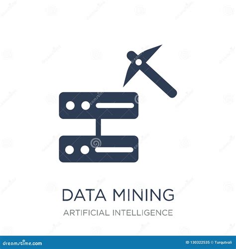 Data Mining Icon Trendy Flat Vector Data Mining Icon On White B Stock