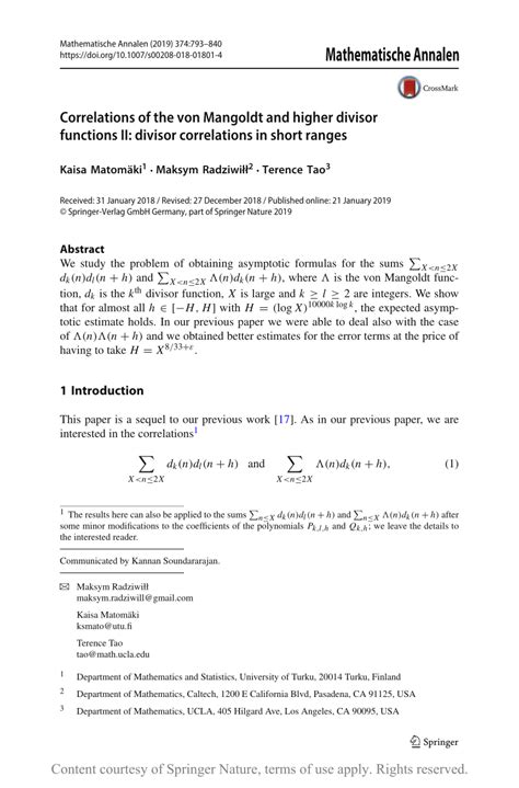correlations of the von mangoldt and higher divisor functions ii