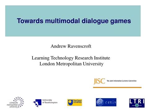 Ppt Towards Multimodal Dialogue Games Powerpoint Presentation Free Download Id6403219