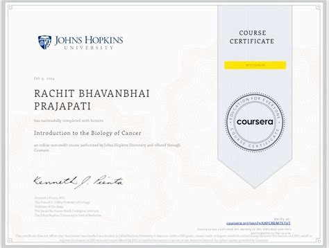 Rachit Prajapati On Linkedin Cancer Onlinelearning Coursera Cancerbiology