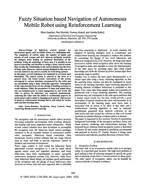 Pdf Fuzzy Situation Based Navigation Of Autonomous Mobile Robot Using