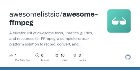Github Awesomelistsioawesome Ffmpeg A Curated List Of Awesome Tools Libraries Guides And