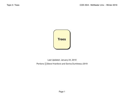 Topic 3 Trees Lecture Notes Trees Portionscsteve Hranilovic And Sorina Dumitrescu 2019last