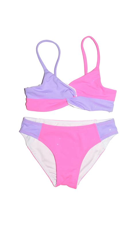 Knotted Color Block Bikini Flowers By Zoe Clothing
