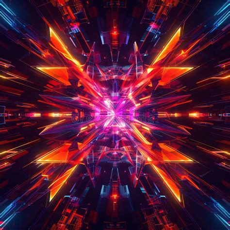 Vibrant Abstract Light Patterns In A Futuristic Digital Environment