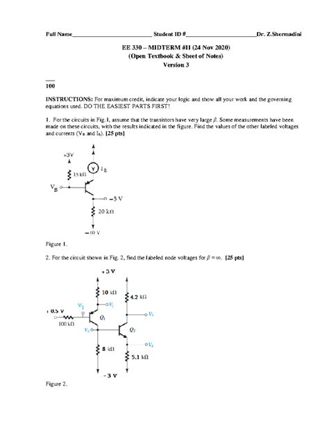 EE330 EX2 Nov24 2020 OPEN V3 Full Name Babe ID Studocu