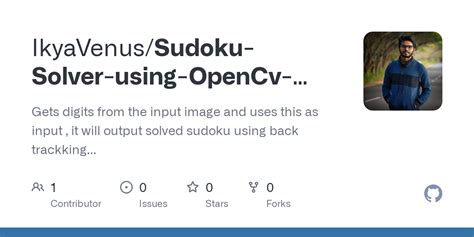 Github Ikyavenussudoku Solver Using Opencv Python Gets Digits From