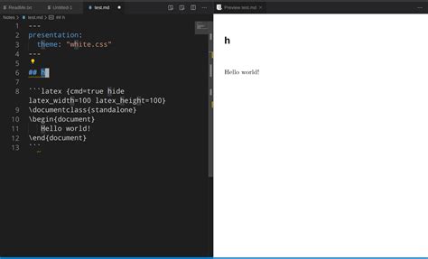 The Code Chunk Does Not Work When Using The Presentation Writer · Issue 1084 · Shd101wyy Vscode