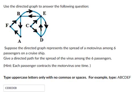 Solved Use The Directed Graph To Answer The Following