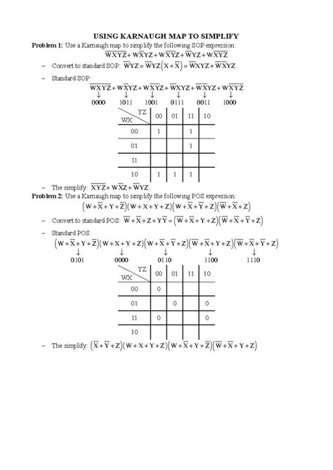 using karnaugh map to simplify using karnaugh map to simplify problem