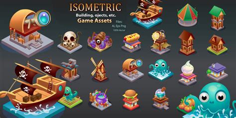 Isometric Buildings Objects Game Assets By Dionartworks Codester