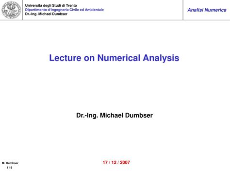Ppt Lecture On Numerical Analysis Powerpoint Presentation Free