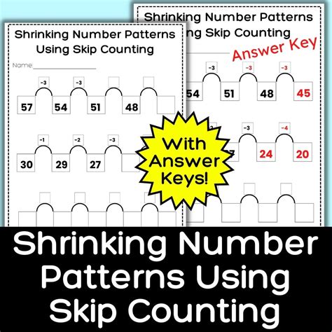 Bundle Growing And Shrinking Number Patterns Using Skip Counting Addition Subtraction Answer