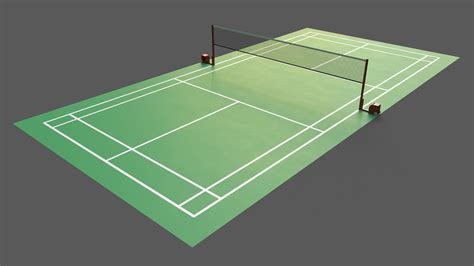 Artstation Pbr Badminton Court Floor And Net Game Assets