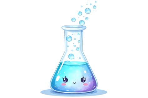 Cute Kawaii Science Flask Design Graphic By Design Vibe · Creative Fabrica