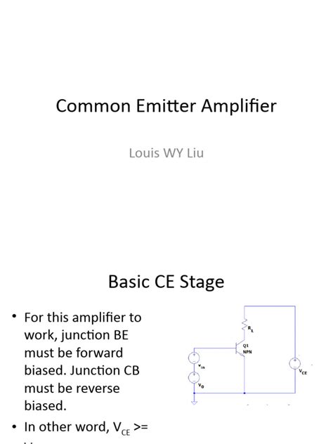 Chapter 2 E Bjt Common Emitter Amplifier Pdf Amplifier Analog Circuits
