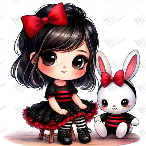 بک گراند کودکانه دختر کوچولو مو سیاه و خرگوش بامزه کد 41728 ویژه عکس گراف عکس گراف