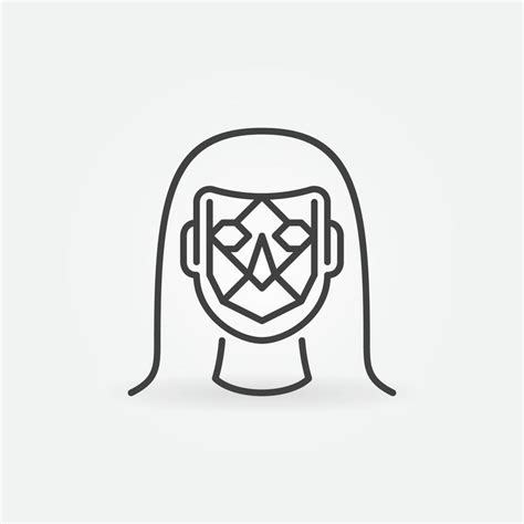 Woman Face Detection Vector Thin Line Concept Icon 13066101 Vector Art At Vecteezy