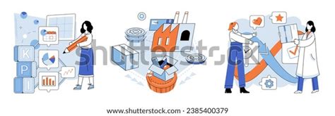 Quality Control Vector Illustration Safety Checks Stock Vector Royalty Free 2385400379