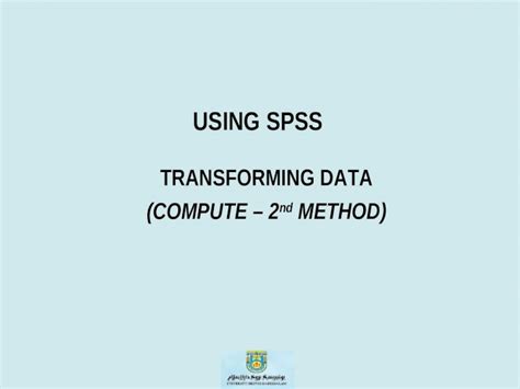 Ppt Using Spss Compute Another Method Dokumentips